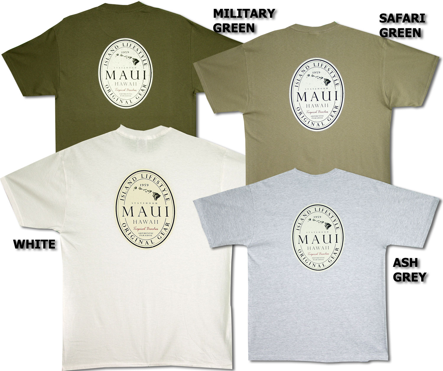 Maui Life Style Island Chain Cotton Tee Shirt