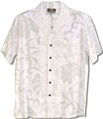 Delicate Tropical men's Wedding White shirt
