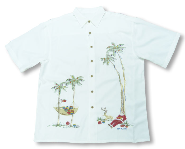 Santa's Holiday Layover Men's Embroidered Shirt