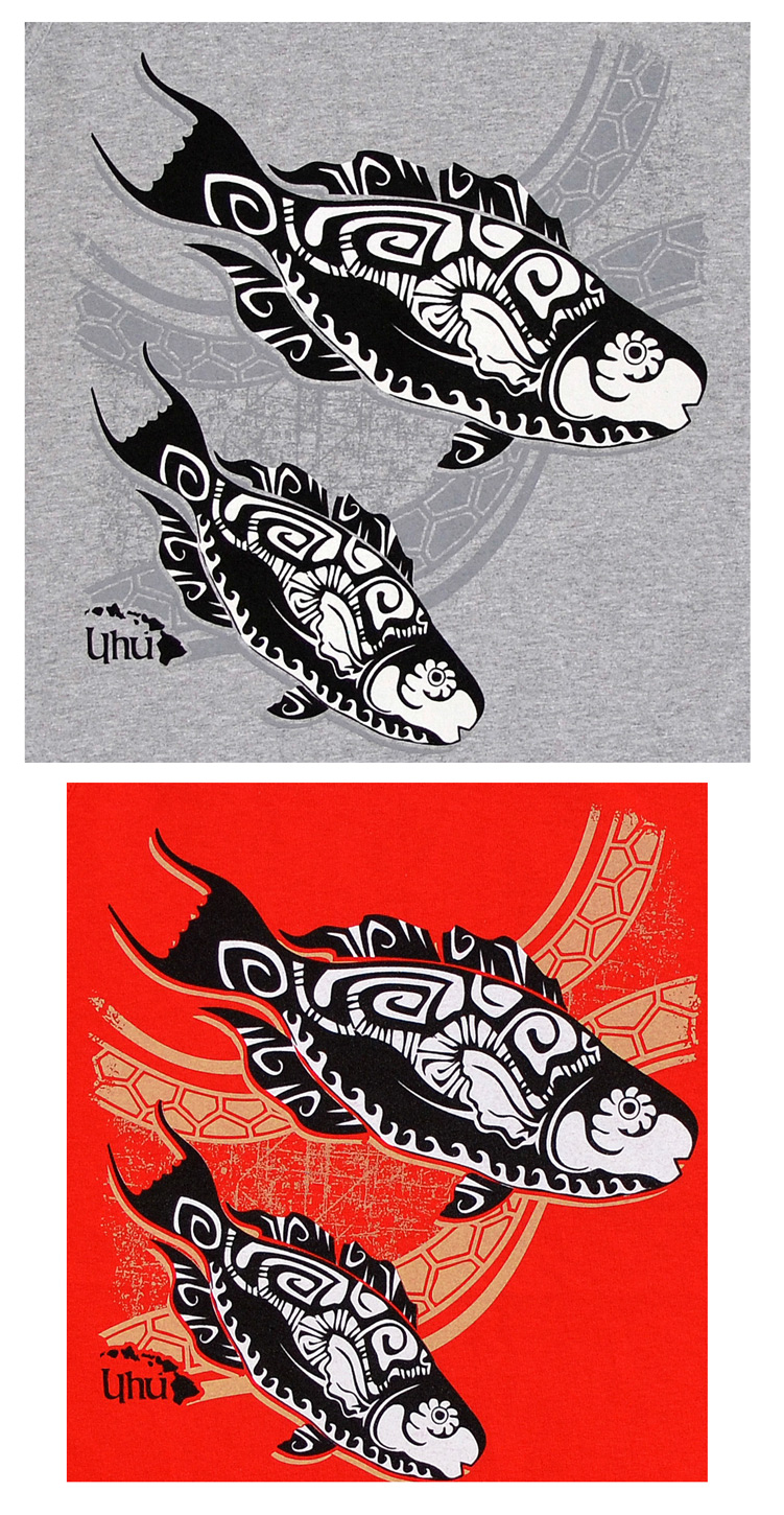 Hawaiian Tribal Uhu Fish cotton tank top