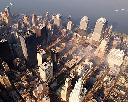 Aerial View of Ground Zero 9/11 Photo Print for Sale