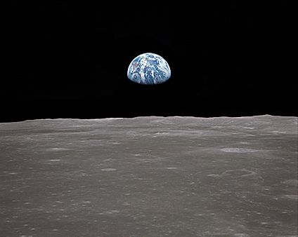 Apollo 11 Earth Rising Over Lunar Surface Photo Print for Sale