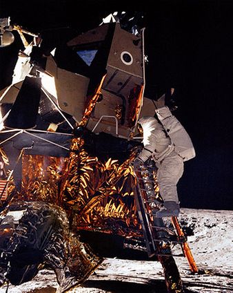 Apollo 12 Alan Bean on Lunar Module Ladder Photo Print for Sale