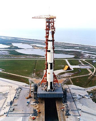 Apollo 13 Saturn V Moon Rocket on Pad NASA Photo Print for Sale