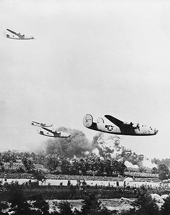 B-24 Liberator Bombers Low Altitude WWII Photo Print for Sale
