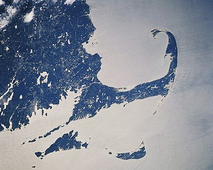 Cape Cod Massachusetts from Space Shuttle Photo Print for Sale