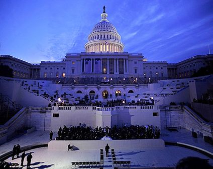 Capitol Building Before Obama Inauguration 2009 Photo Print for Sale