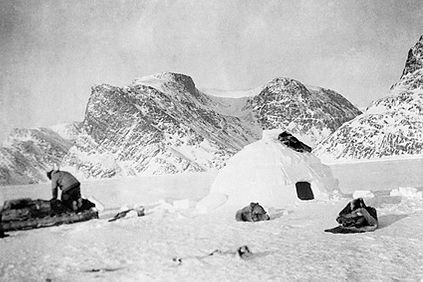 Eskimo Building an Igloo Canada 1929 Photo Print for Sale