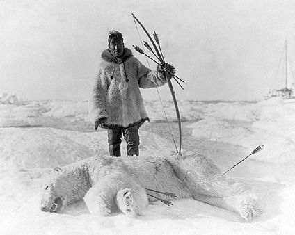 Eskimo Man After Polar Bear Hunt 1924 Photo Print for Sale
