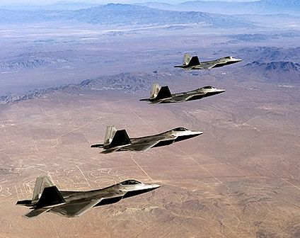 F/A-22 Raptor Formation in Flight F-22 Photo Print for Sale