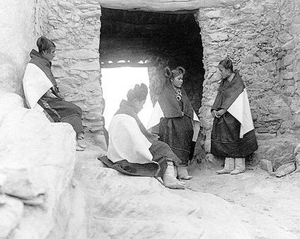 Four Hopi Indian Maidens Edward S. Curtis Photo Print for Sale