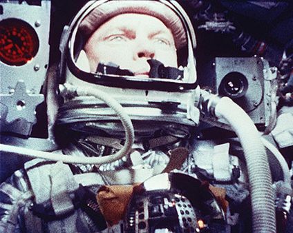 John Glenn in Mercury Atlas 6 Capsule Photo Print for Sale