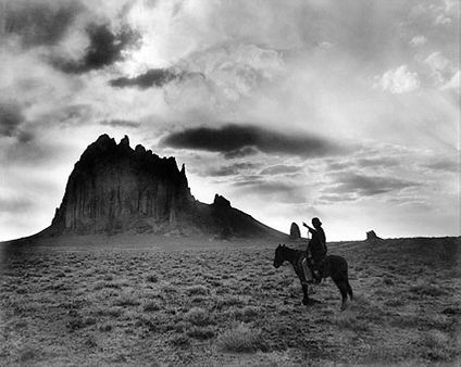 Navajo Indian on Horse, Shiprock New Mexico Photo Print for Sale