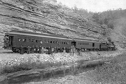 Old West 1891 Steam Train and Passengers Photo Print for Sale