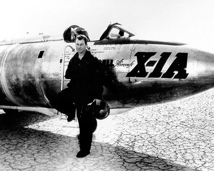 Pilot Chuck Yeager w/ Bell X-1A Aircraft Photo Print for Sale