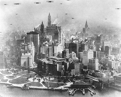 Planes Over Manhattan, NYC Early Aviation Photo Print for Sale