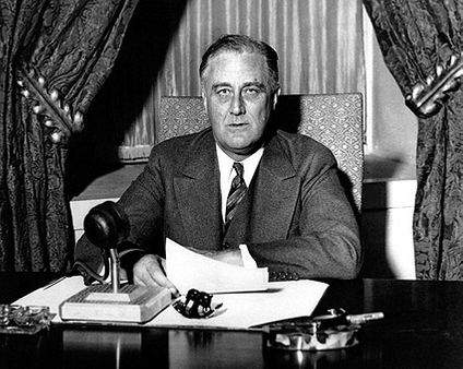 President Franklin D. Roosevelt Giving 'Fireside Chat' Photo Print for Sale