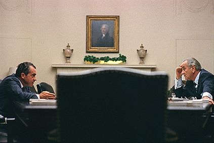 President Lyndon Johnson & Richard Nixon Photo Print for Sale
