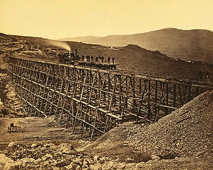 Promontory Point Railroad Train Bridge 1868 Photo Print for Sale