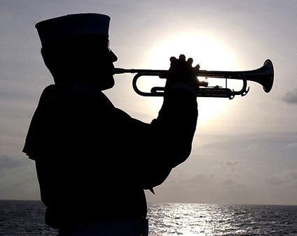 Sailor Plays Taps on Trumpet Navy Photo Print for Sale