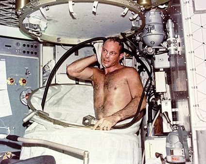 Skylab Astronaut Jack R Lousma Taking Bath Photo Print for Sale