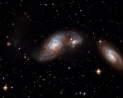 Three Merging Galaxies Hubble Space Telescope Photo Print for Sale