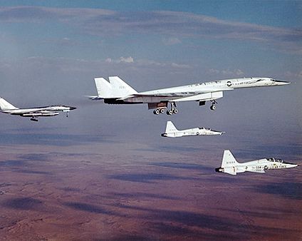 XB-70 / XB-70A Aircraft With Chase Planes Photo Print for Sale