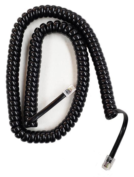 Standard Length Gloss Black Handset Cords (HCBK0112) 5 Pack