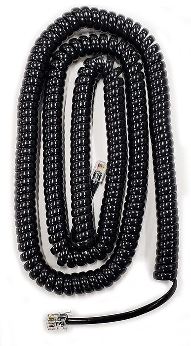 Extended Length Gloss Black Handset Cords (HCBK0125) 5 Pack
