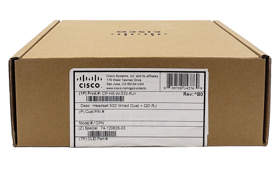 Cisco Headset 532 - Wired, Dual, RJ-9 (CP-HS-W-532-RJ=)