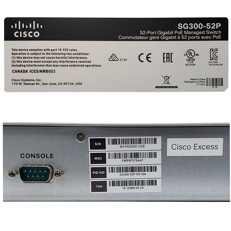 Cisco SG300-52P 52-Port Gigabit PoE+ Managed Switch (SG300-52P-WS ...