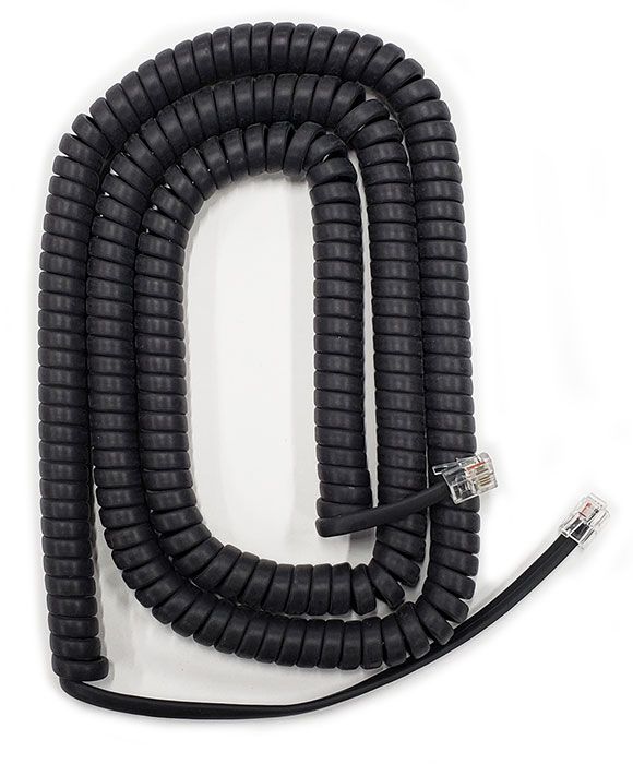 Extended Length Flat Dark Gray Handset Cords (HCFG0125) 5 Pack