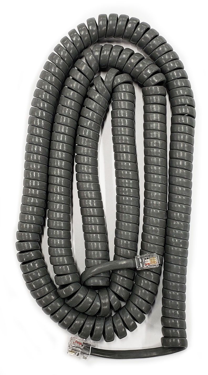 Extended Length Dark Gray Handset Cords (HCGR0325) 5 Pack