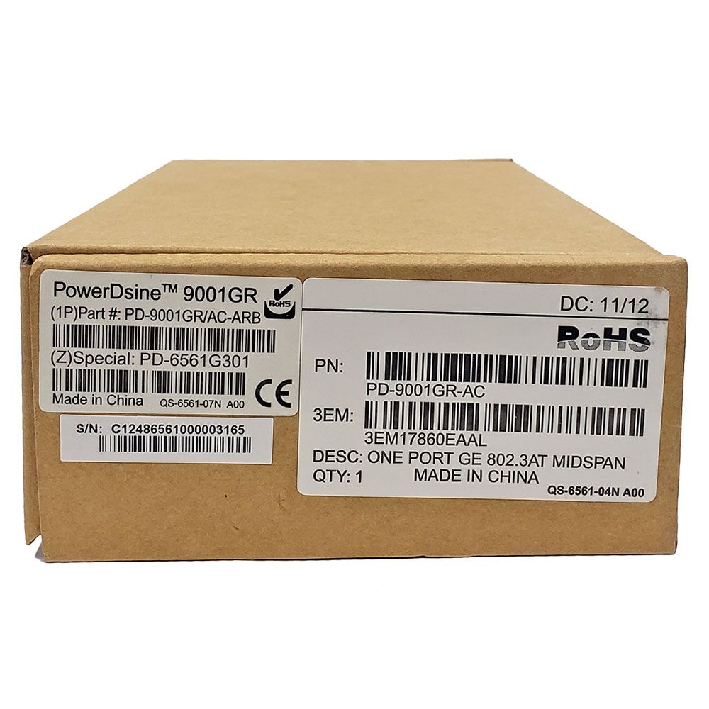Microsemi PowerDsine PD-9001GR Gigabit PoE Injector (PD-9001GR/AC)