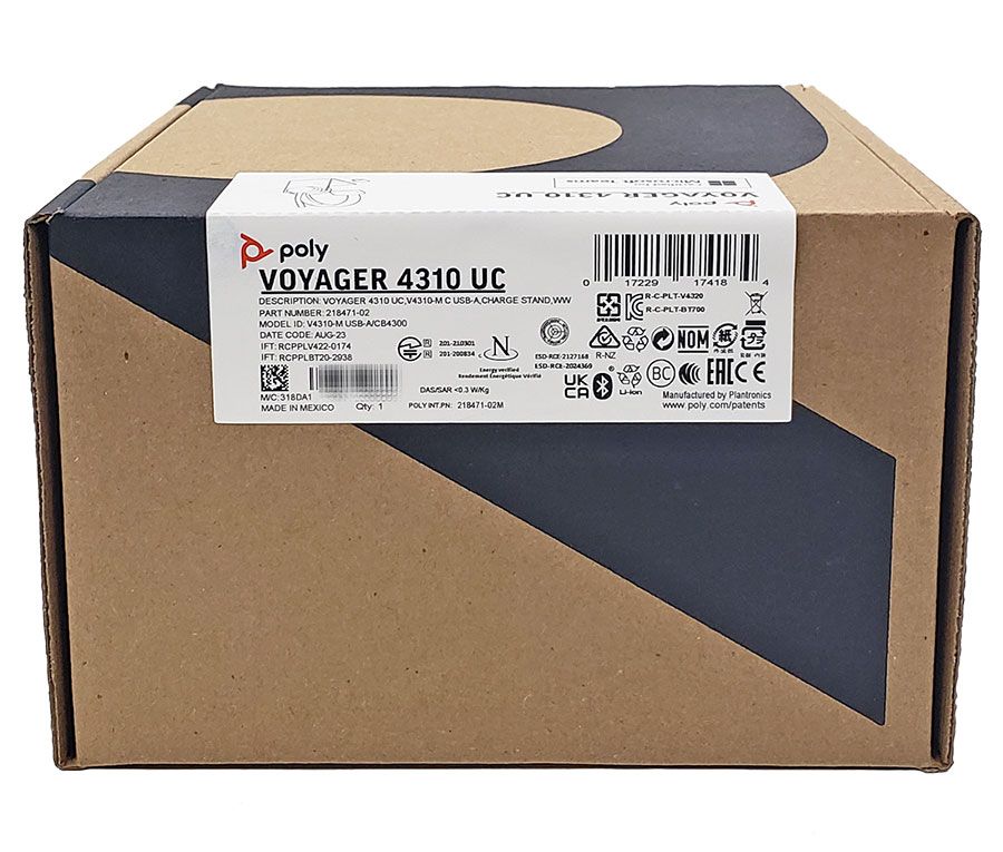 Poly Voyager 4310 UC Wireless Headset with Charge Stand, Teams, USB-A ...