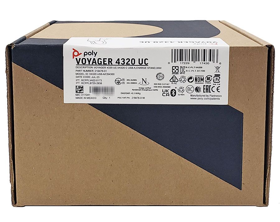 Poly Voyager 4320 UC Wireless Headset with Charge Stand, USB-A (218476-01)