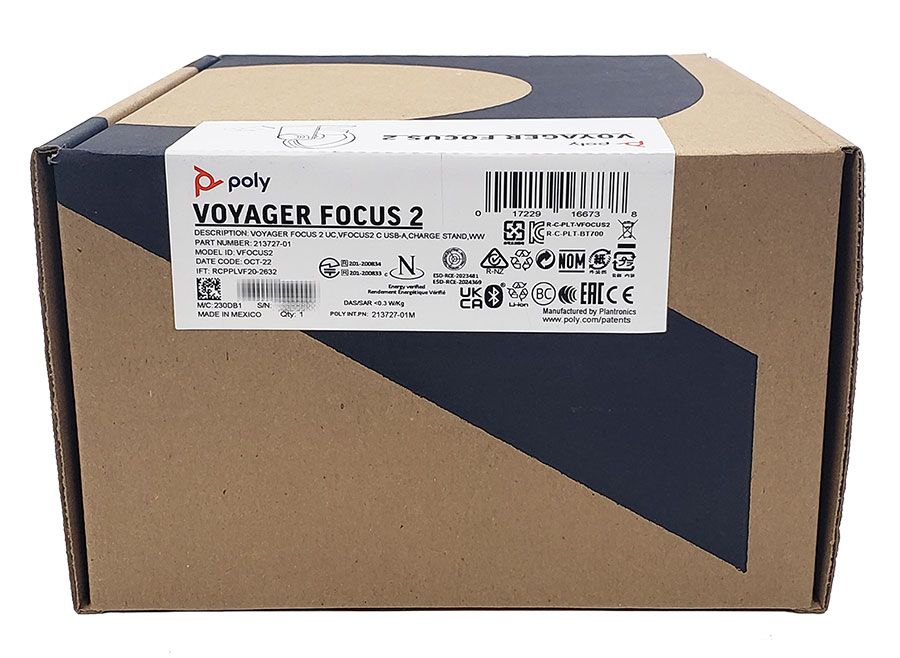 Poly Voyager Focus 2 UC, Standard, USB-A, Charge Stand (213727-01)