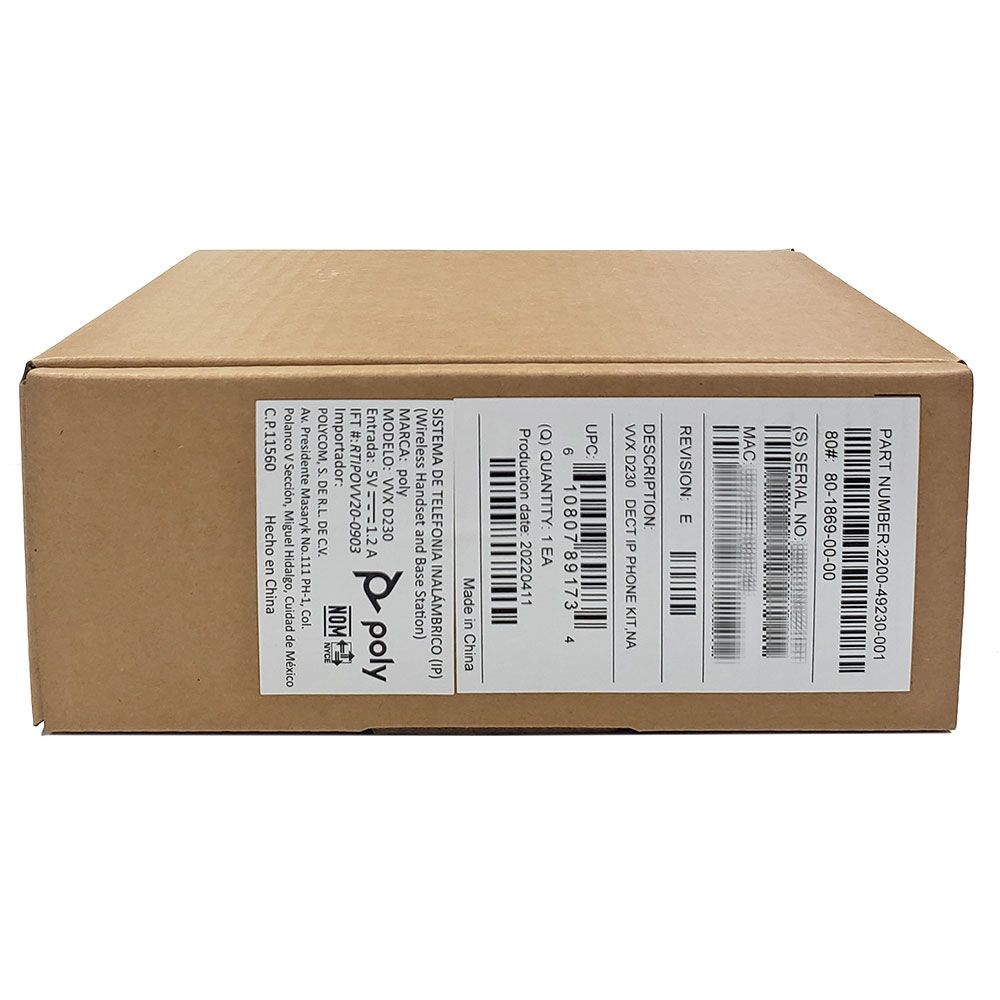 Polycom VVX D230 Wireless Handset with Base Station (2200-49230-001)