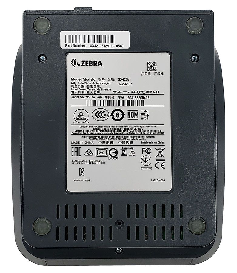 Zebra GX420D Direct Thermal Printer w/Ethernet Port (GX42-212910-0540)