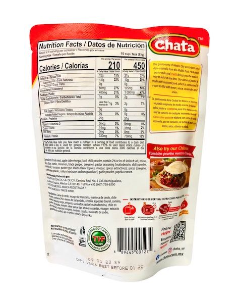 Chata Carne al Pastor - Pork Meat Pastor Style