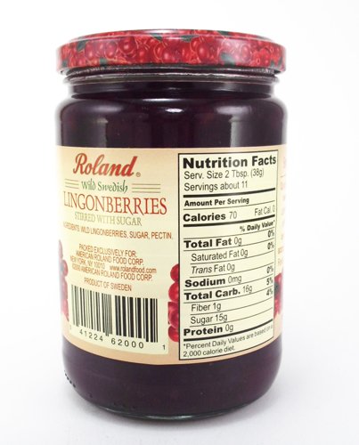 Lingonberry Jam - Roland Wild Swedish Lingonberries - 14 oz