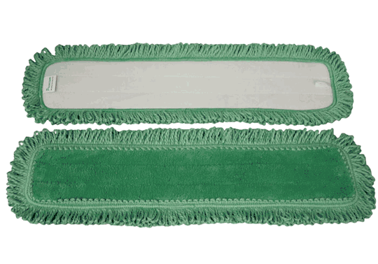 36" Inch Commercial or Janitorial Green Microfiber Dust Pad With Fringe ...