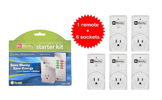 Bye Bye Standby Wireless Energy Saving Kit (6Pk) Remote Control ...