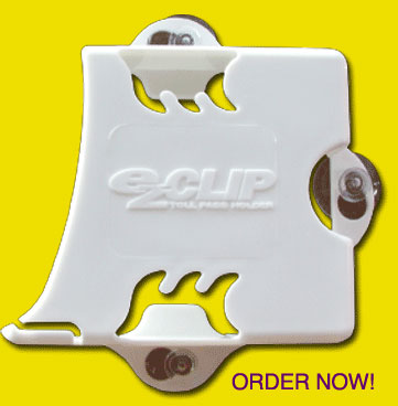 EZ-Clip Electronic Toll Tag Pass Holder - Black or White - Automotive