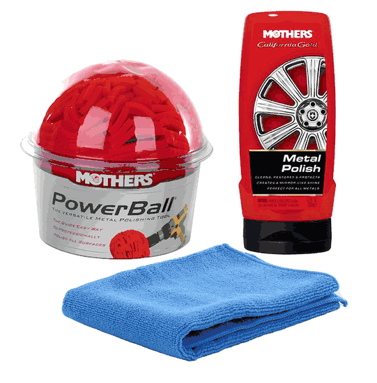 Mothers Power Ball and PowerBall Metal Polish Plus one 15x15 Real Clean ...