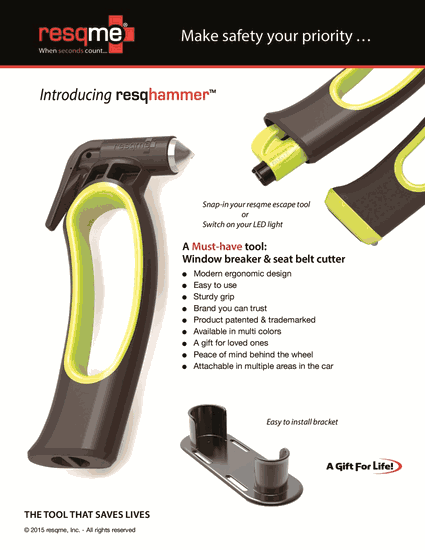 resqhammer, The Ultimate Emergency Escape Hammer By Resqme - Automotive ...
