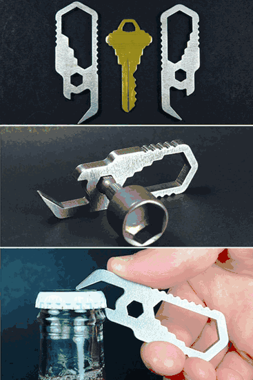 Screwpop Stainless Steel Metric Multi-tool Pocket & Key Chain Wrench ...