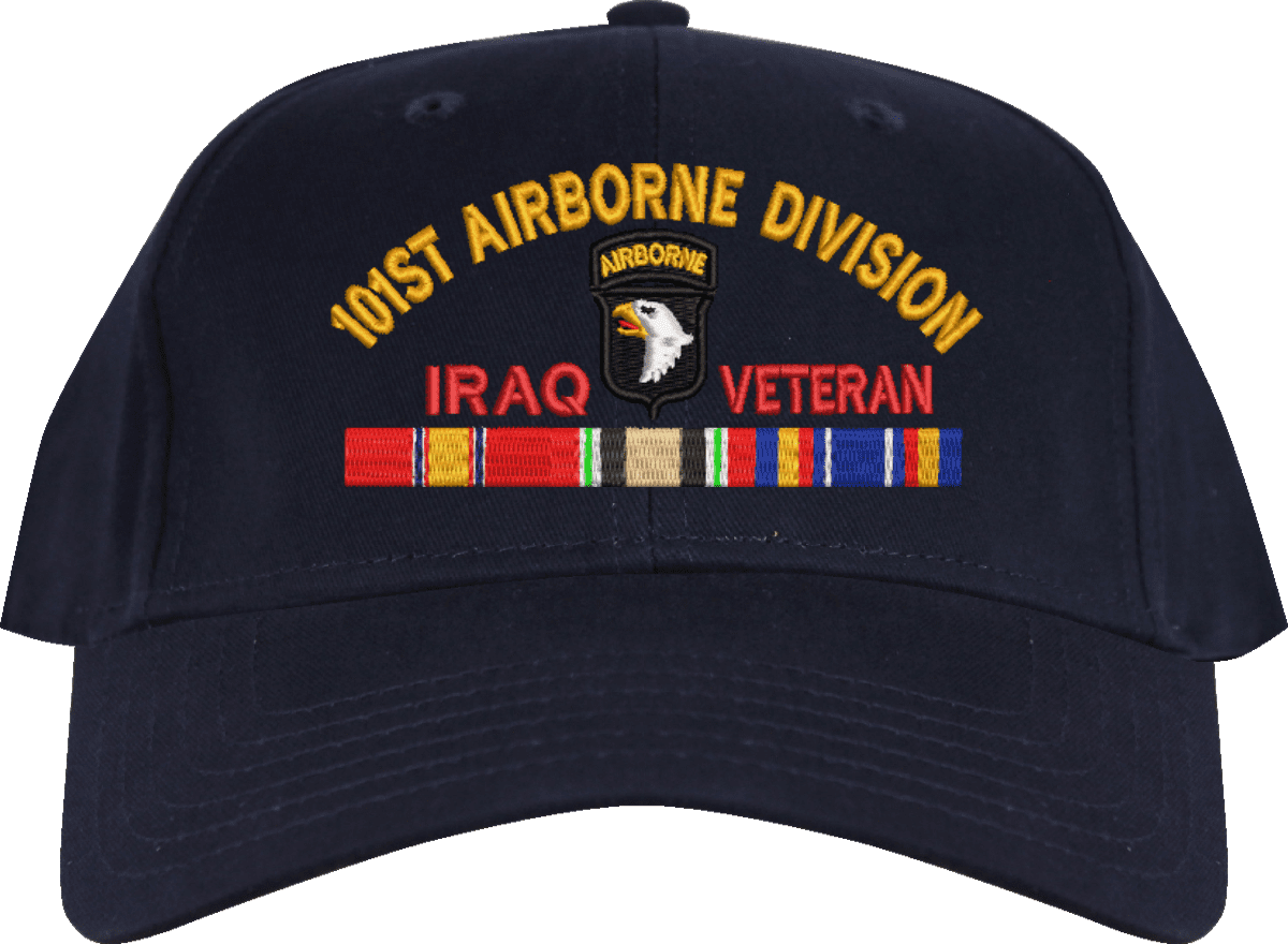 101st Airborne Division Iraq Veteran Embroidered Cap with Ribbons