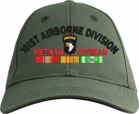 101st Airborne Division Vietnam Veteran Embroidered Cap with Ribbons
