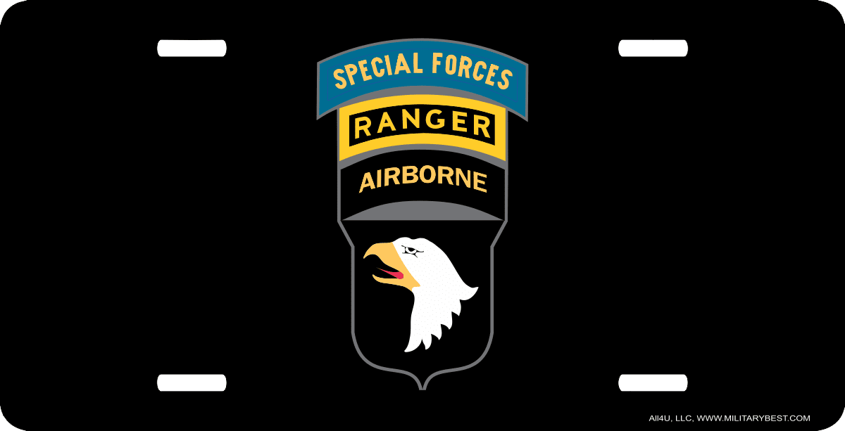 101st Airborne Ranger Special Forces License Plate